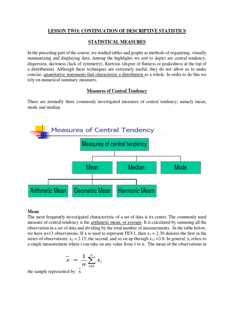 Statistical Measures | PDF