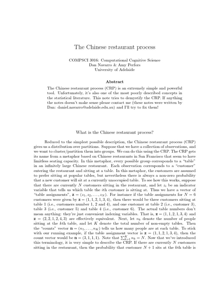 Chineserestaurantprocess Dvi | PDF