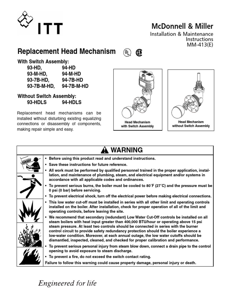 McDonnell & Miller 165300 Install Instructions | PDF | Pipe (Fluid ...
