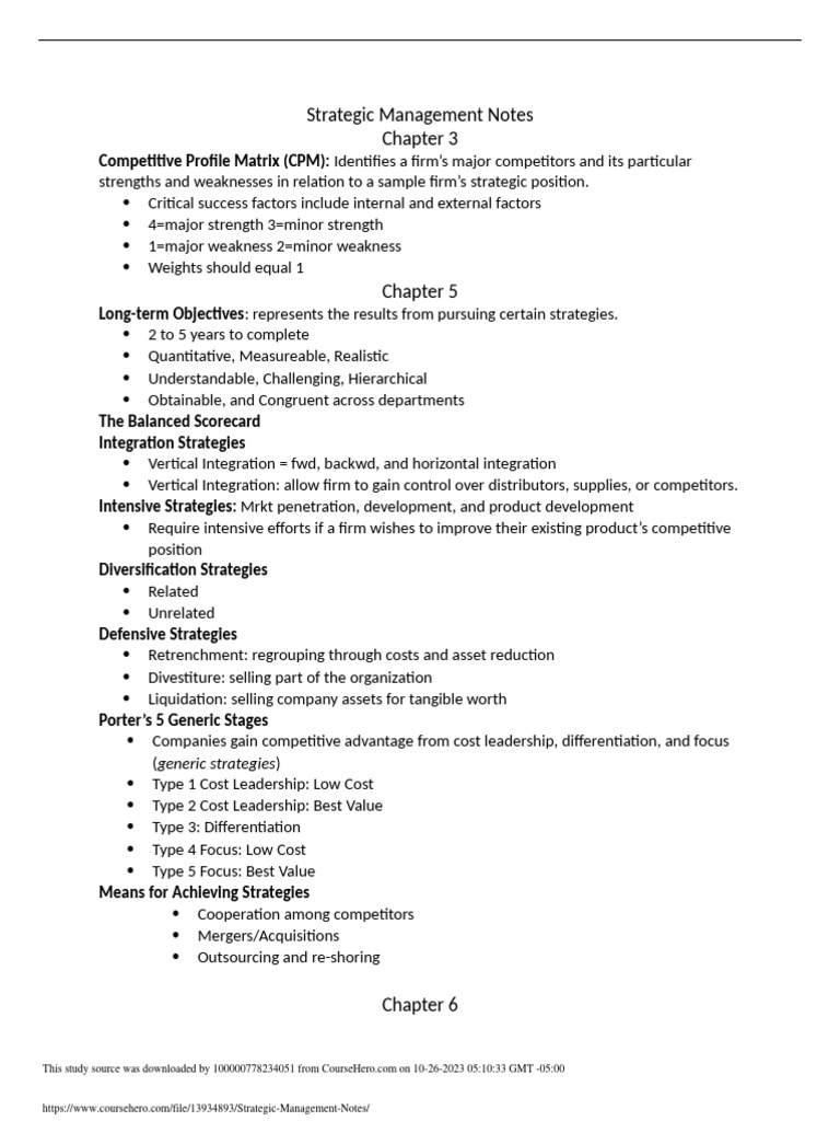 Strategic Management Guide | PDF | Strategic Management | Financial ...