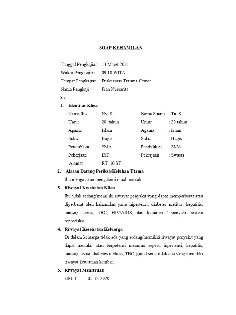 Soap Kehamilan TM 2.6 | PDF