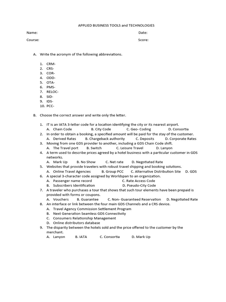 ABTT Quiz | PDF | Information Science | Computing