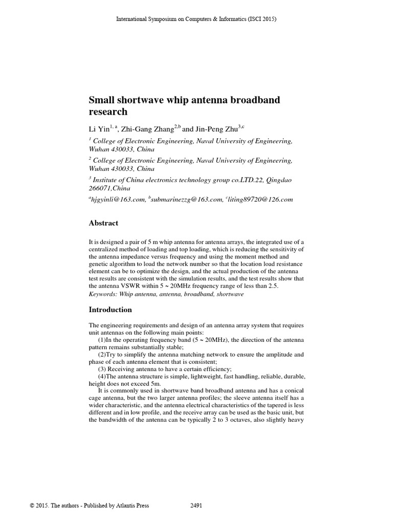 Shortwave Whip Antenna Design | PDF | Antenna (Radio) | Electrical ...