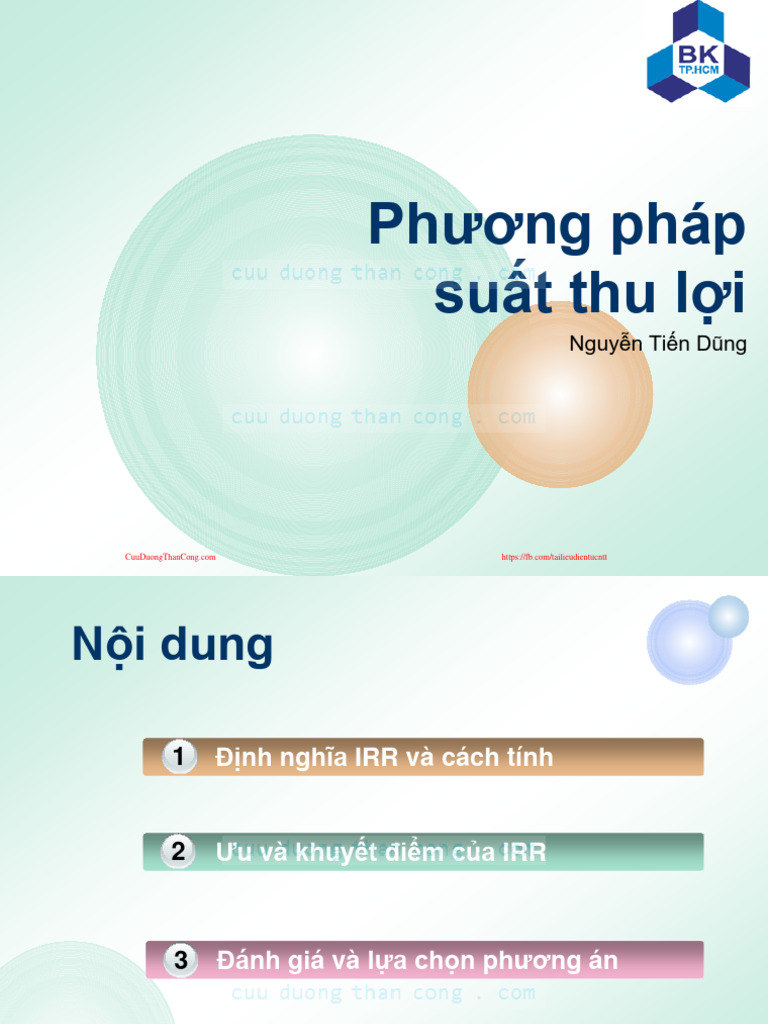Lap Va Phan Tich Du An Nguyen Tien Dung Chuong04 Phuong Phap Suat Thu Loi (Cuuduongthancong ...