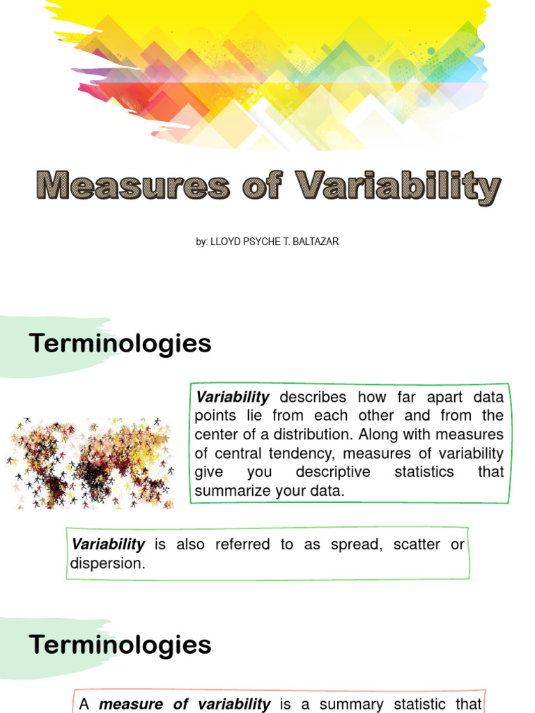 Understanding Measures of Variability | PDF | Coefficient Of Variation ...