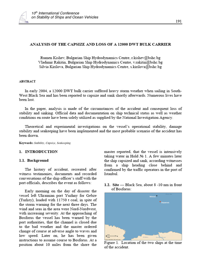 Capsize Analysis of 12000 DWT Bulk Carrier | PDF | Ships | Strength Of ...