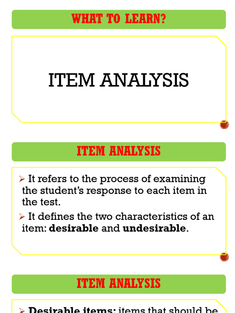 Chapter 3 Part 2 Item Analysis 1 | PDF