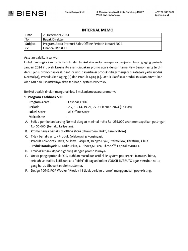 IM Program Acara Januari 2024 | PDF