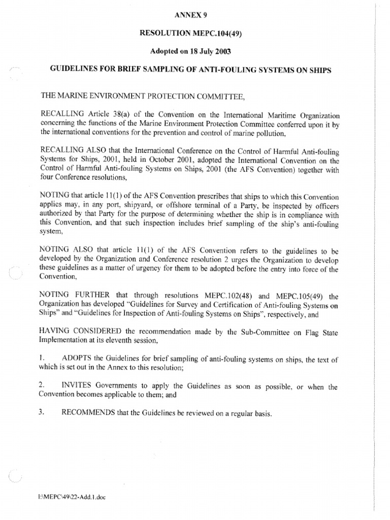 MEPC Resolution 10449 | PDF