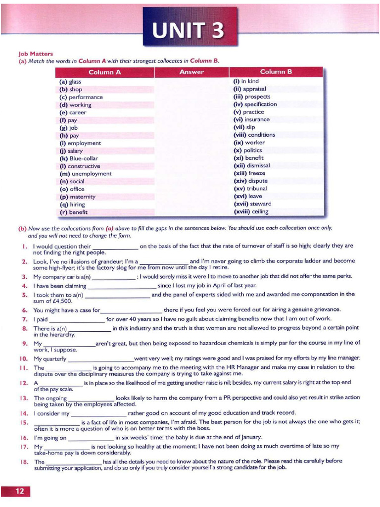 Unit 3 - Employment p11-14 | PDF