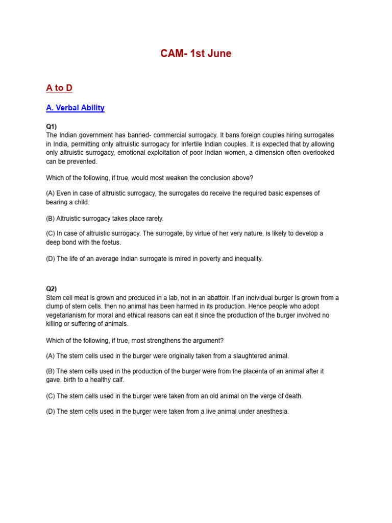 CAM - 1st June | PDF