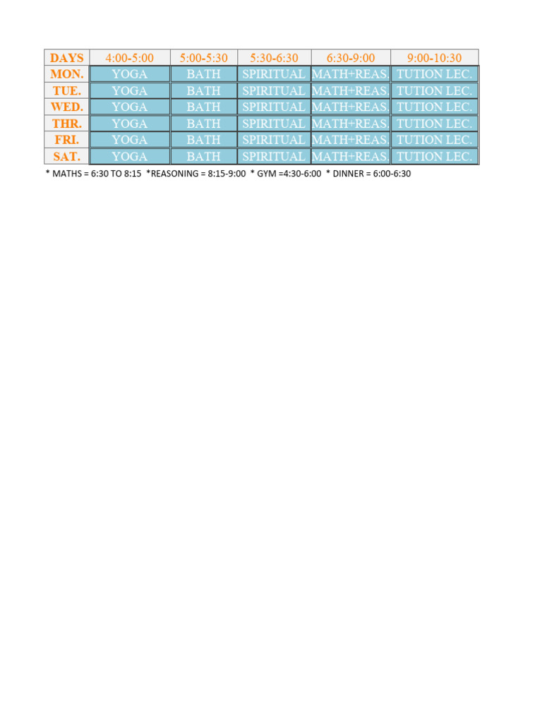 Time Table 2023-24 | PDF