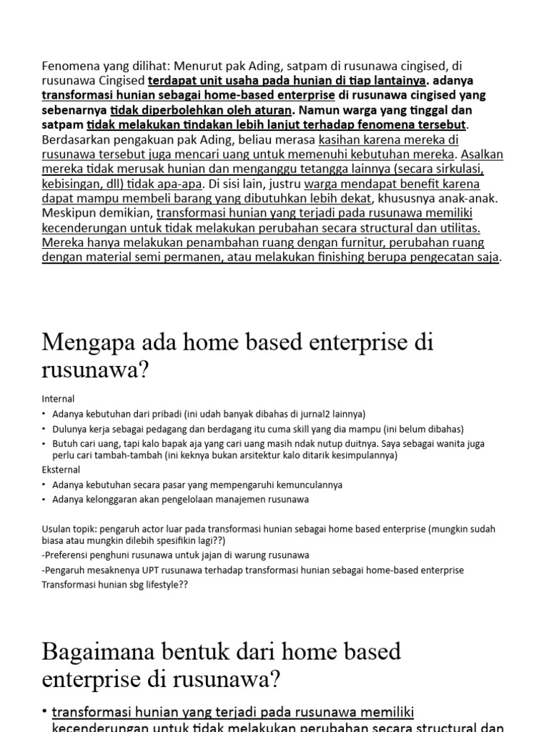 Breakdown Teori Transformasi Hunian | PDF