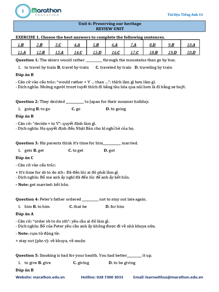 11M Review U6 (Keys) | PDF