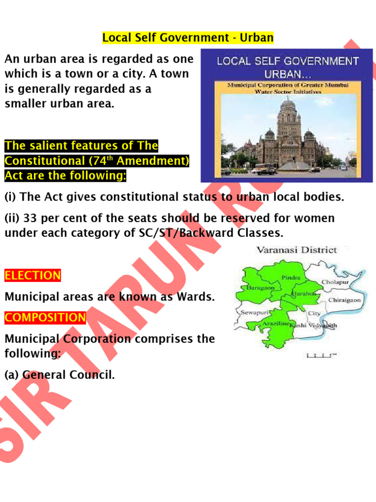 Local Self Government Urban | PDF | Mayor | Governance