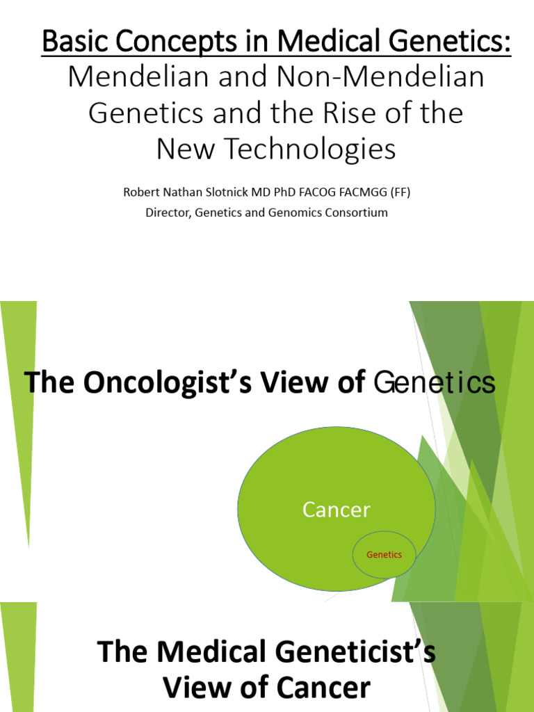 Basic Concepts in Medical Genetics: Mendelian and Non-Mendelian ...