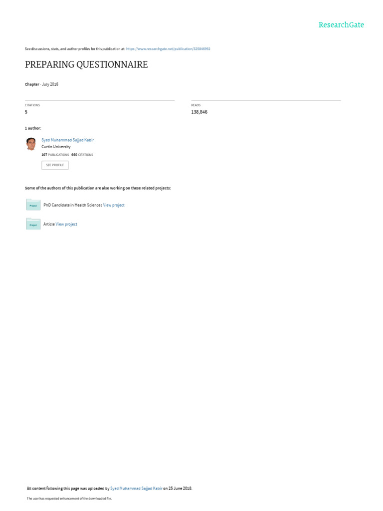 Preparing Questionnaire | PDF | Questionnaire | Survey Methodology