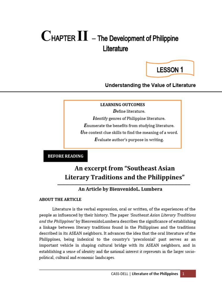 Understanding The Value of Literature (Final For Review in Grammarly ...