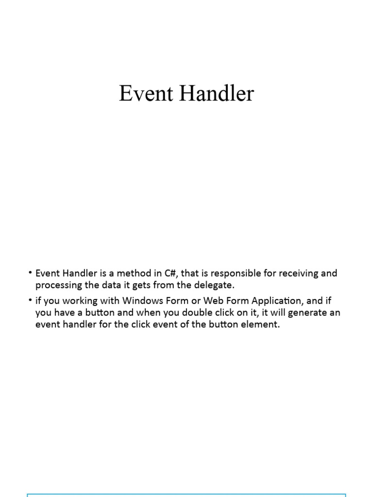 Event Handler | PDF