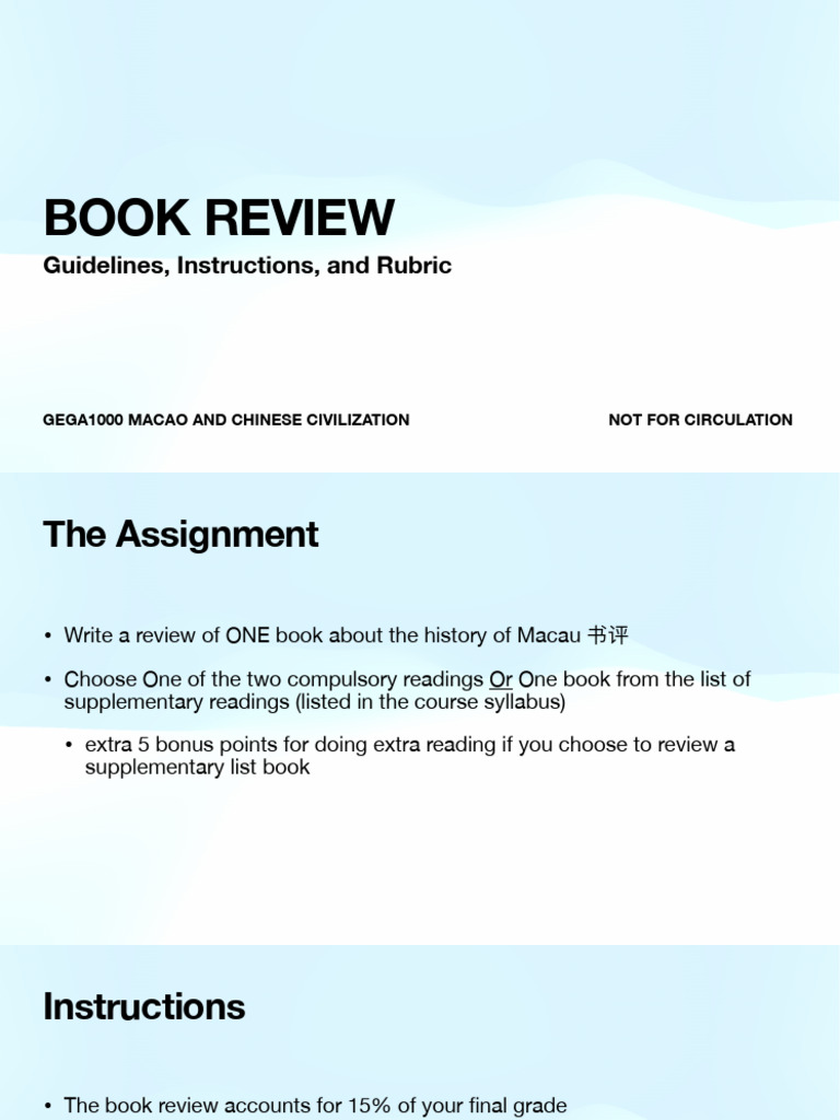 Book Review Guidelines and Rubric | PDF | Argument | Thought