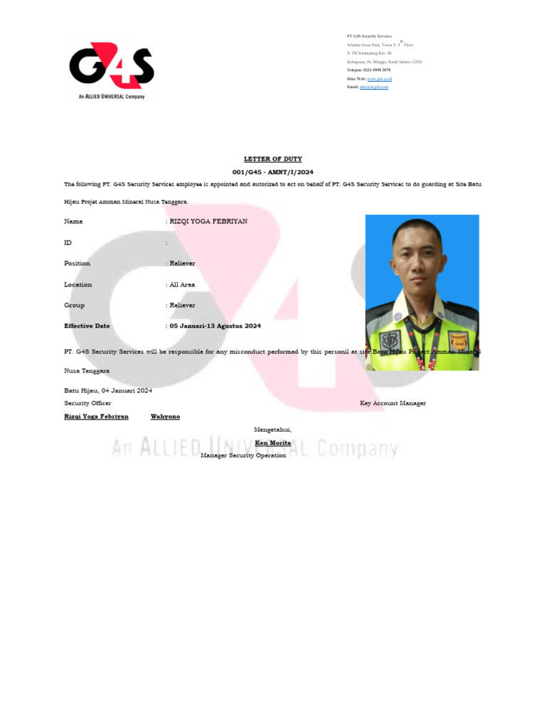 Security Duty Assignments | PDF