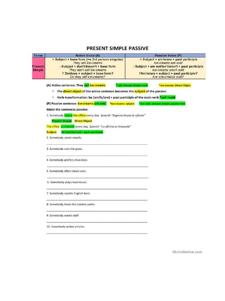 Present Simple Passive | PDF