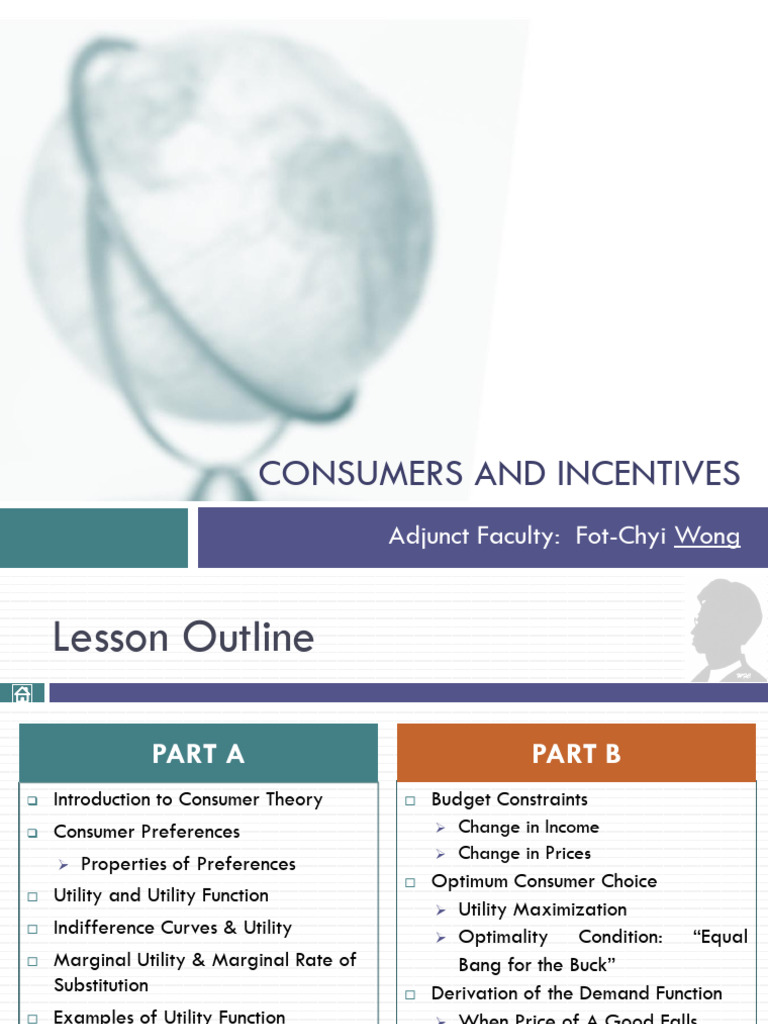 Consumers and Incentives - Part A | PDF | Utility | Microeconomics