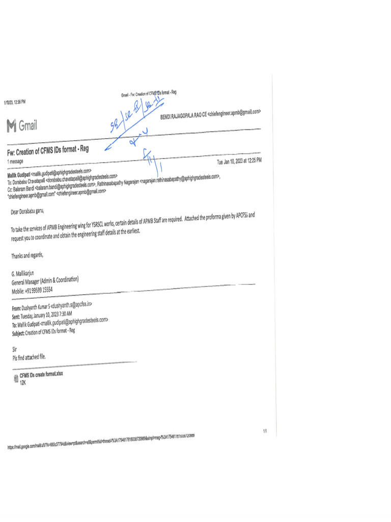 Creation of CFMS IDs format- Reg. | PDF