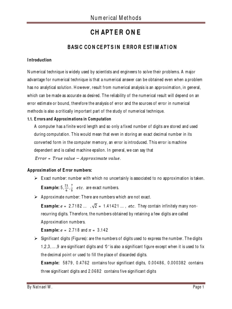 Numerical A. Note | PDF
