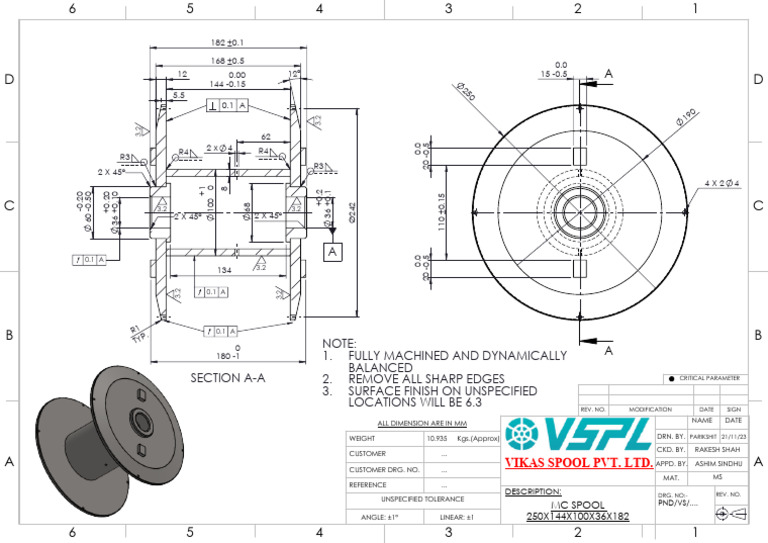 MC Spool 250X144X100X36X182 | PDF