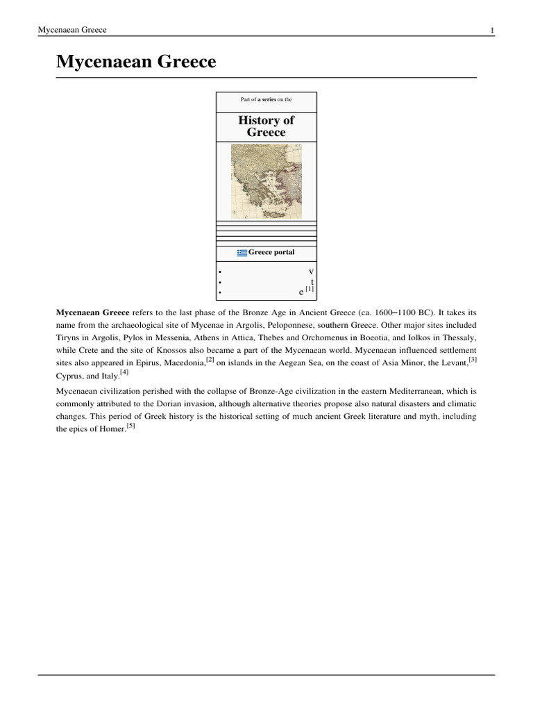 Mycenaean Greece | PDF