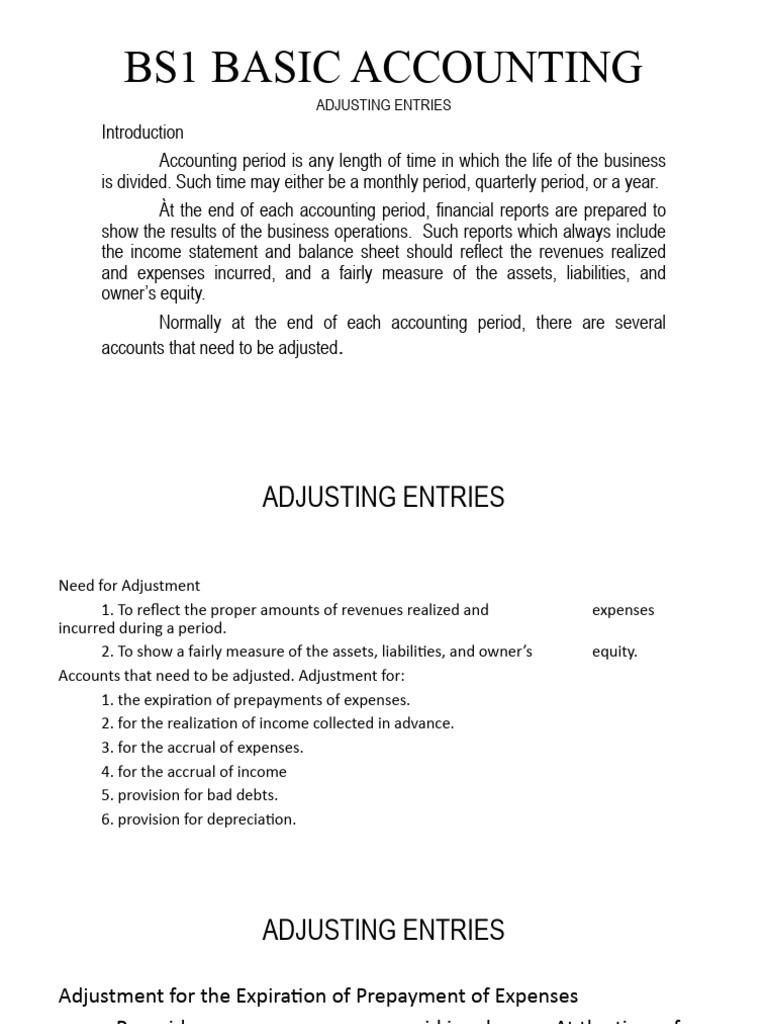 Adjusting Entries in Accounting | PDF | Debits And Credits | Accrual