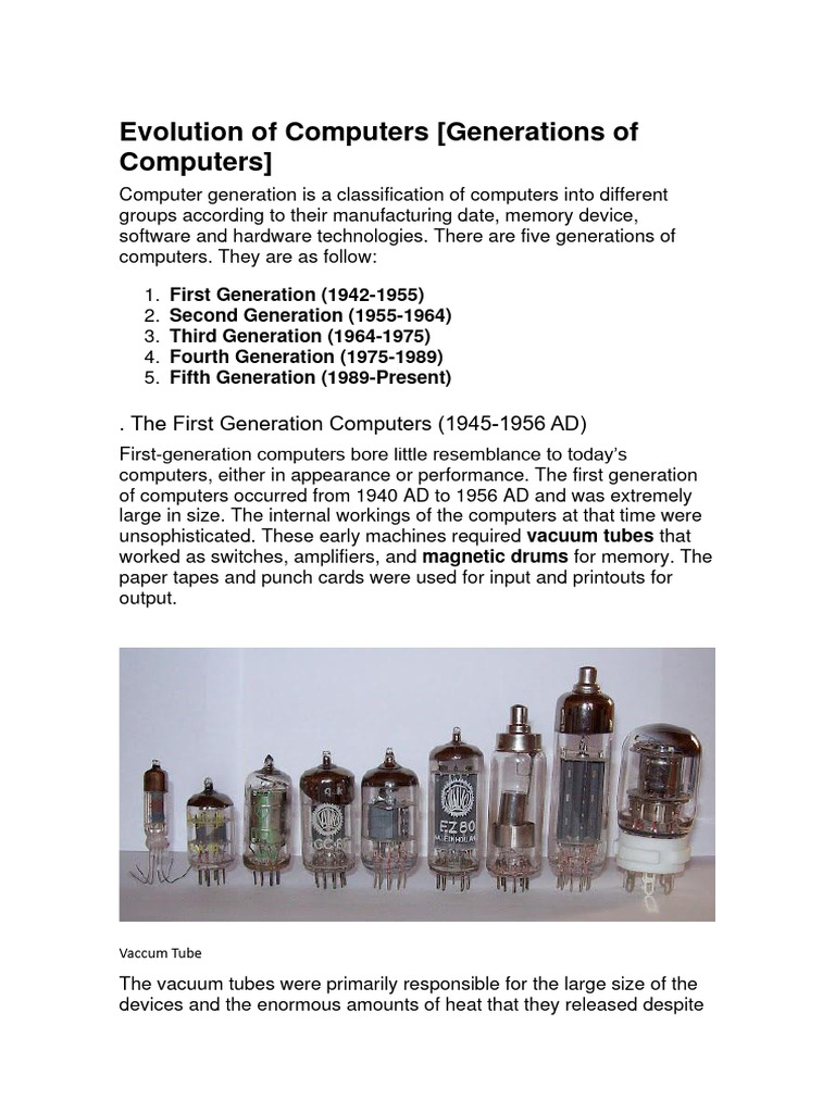 Evolution of Computers | PDF