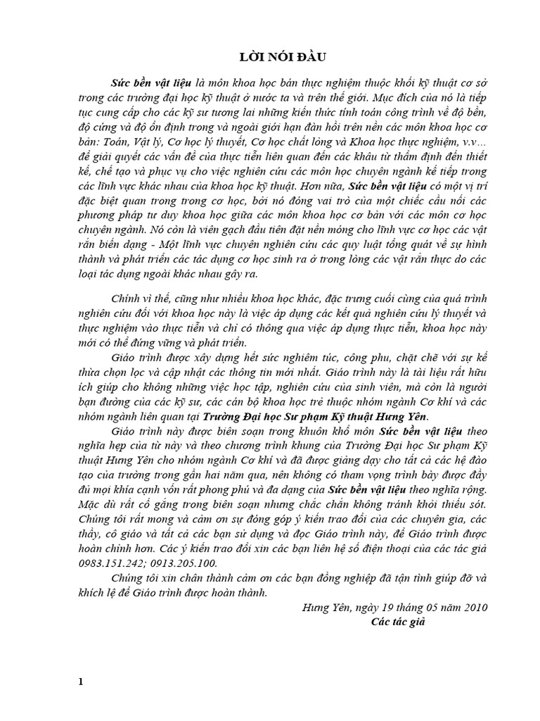 HUST- Suc ben vat lieu | PDF