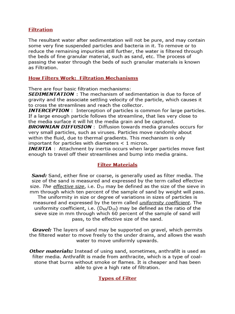 Filtration+Lecture Notes | PDF