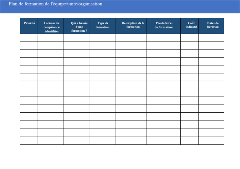 Modele Plan de Formation 1 | PDF