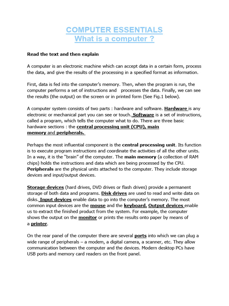 Computer Essentials First Part | PDF