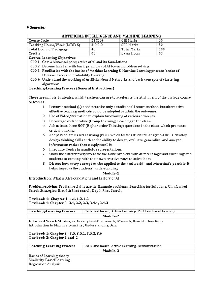 Ai And Machine Learning Course Overview Pdf Artificial Intelligence