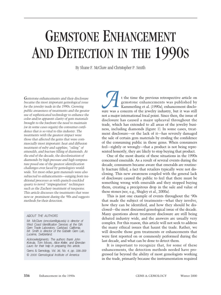 Gemstone Enhancement and Detection in TH | PDF