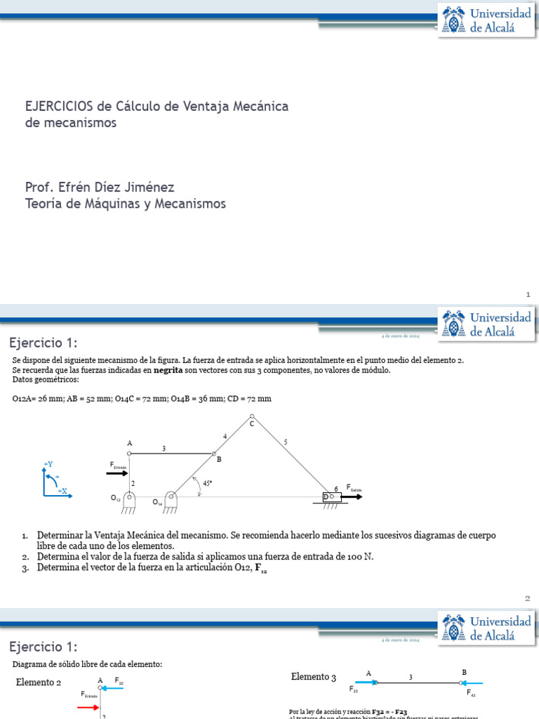 E06 Ejercicios Ventaja Mecánica | PDF