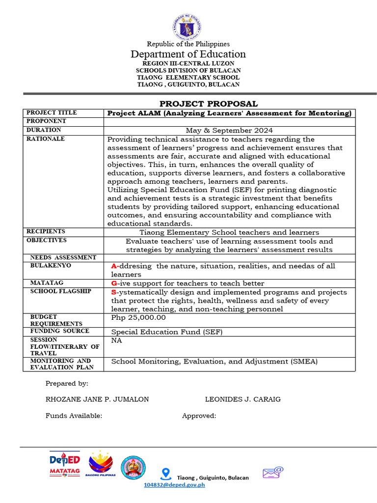 Budget Proposal Project ALAM | PDF