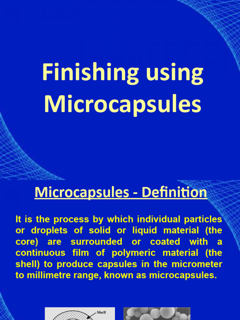 Microencapsulation in Technical Textiles | PDF | Home & Garden ...