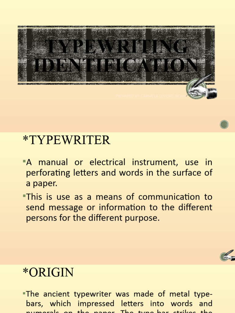 12 Typewriting Identification | PDF | Typewriter | Text