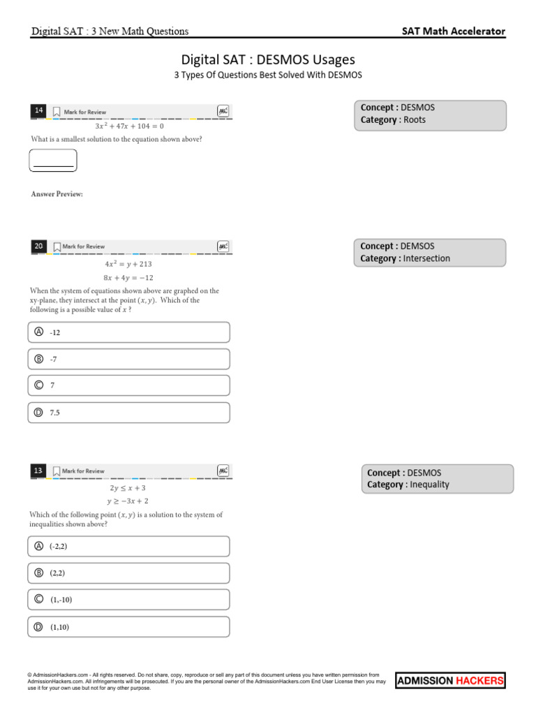 DSAT DESMOS Usage | PDF