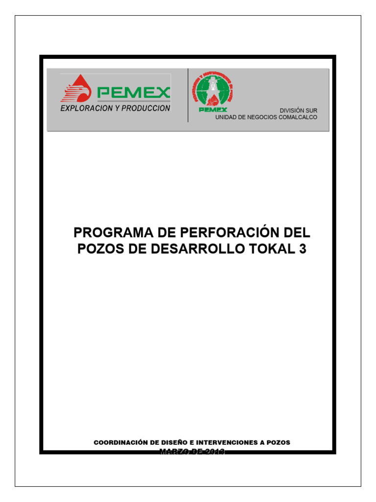Programa Perforacion Tokal 3 190313 | PDF | Metrología | Física ...