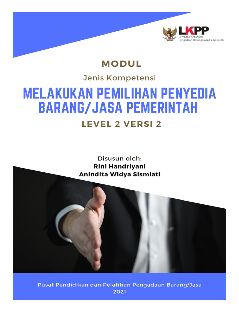 Modul JK Melakukan Pemilihan Penyedia Barang Jasa Pemerintah Level 2 | PDF