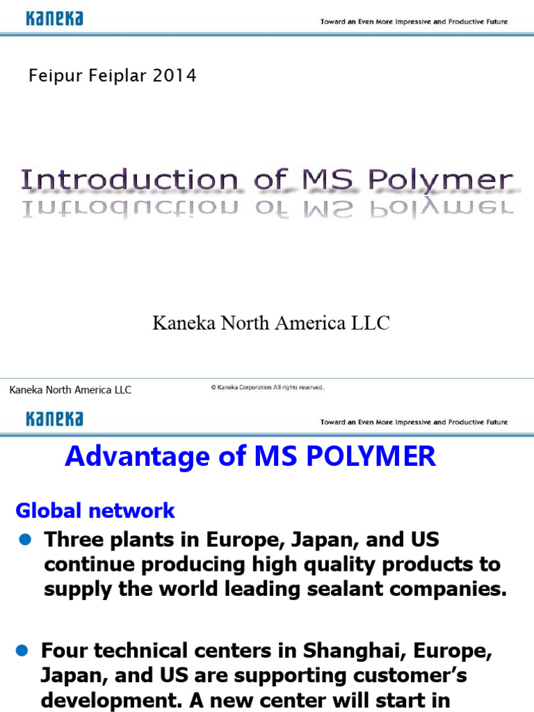 Hybrid - Sealants - Type and Formulation - Kaneka Representation File ...