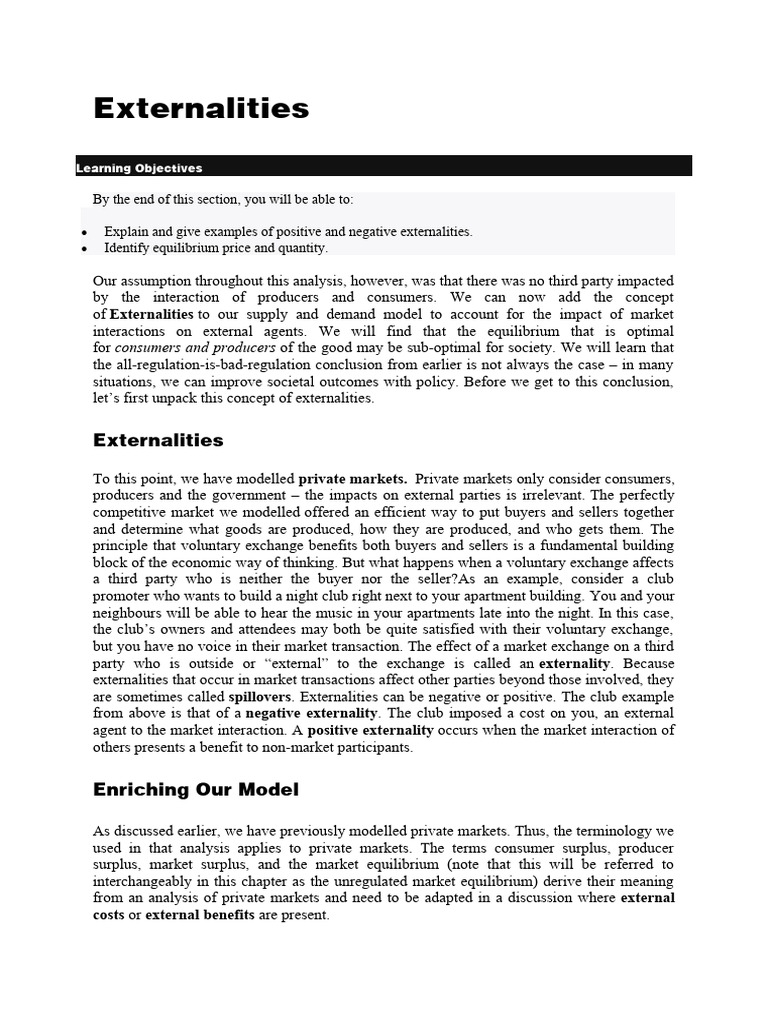 NRM Notes On Externalities | PDF