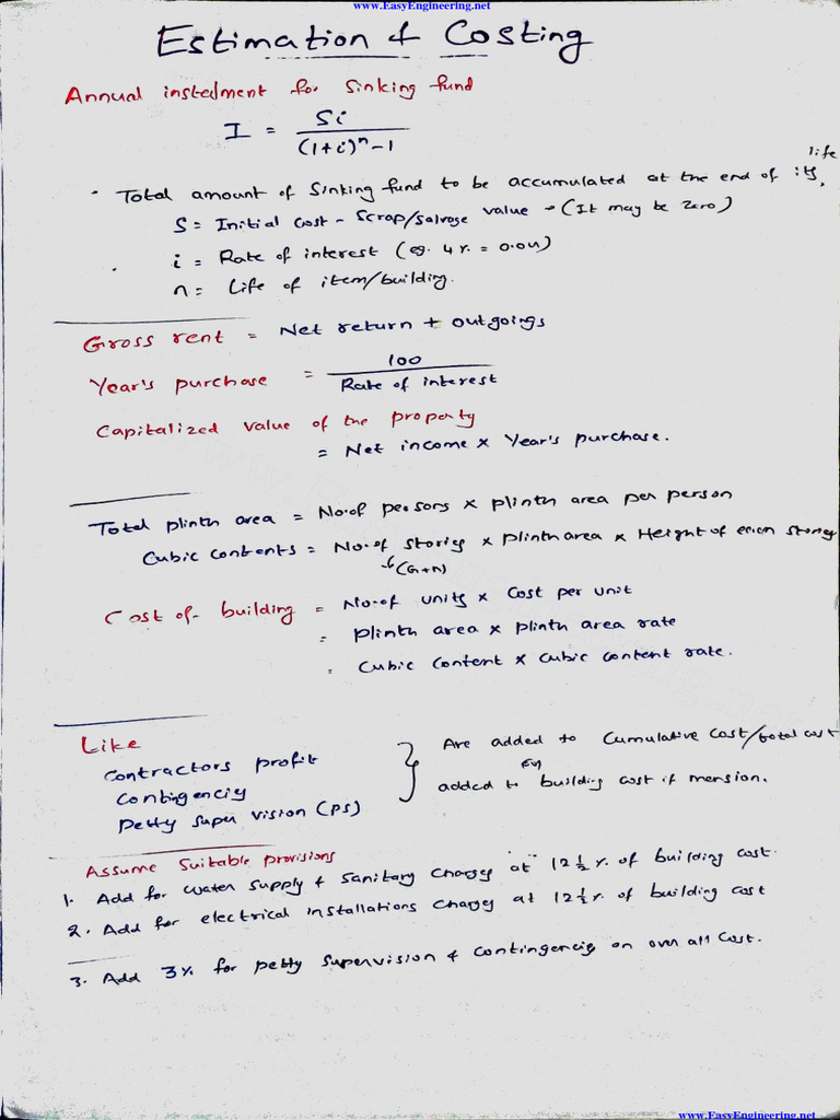 Estimation And Costing 1 Pdf