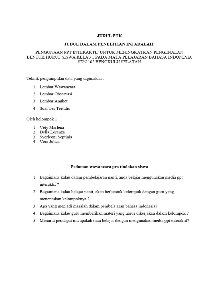 Kelompok 1 Instrumen Pengumpulan Data Fix | PDF